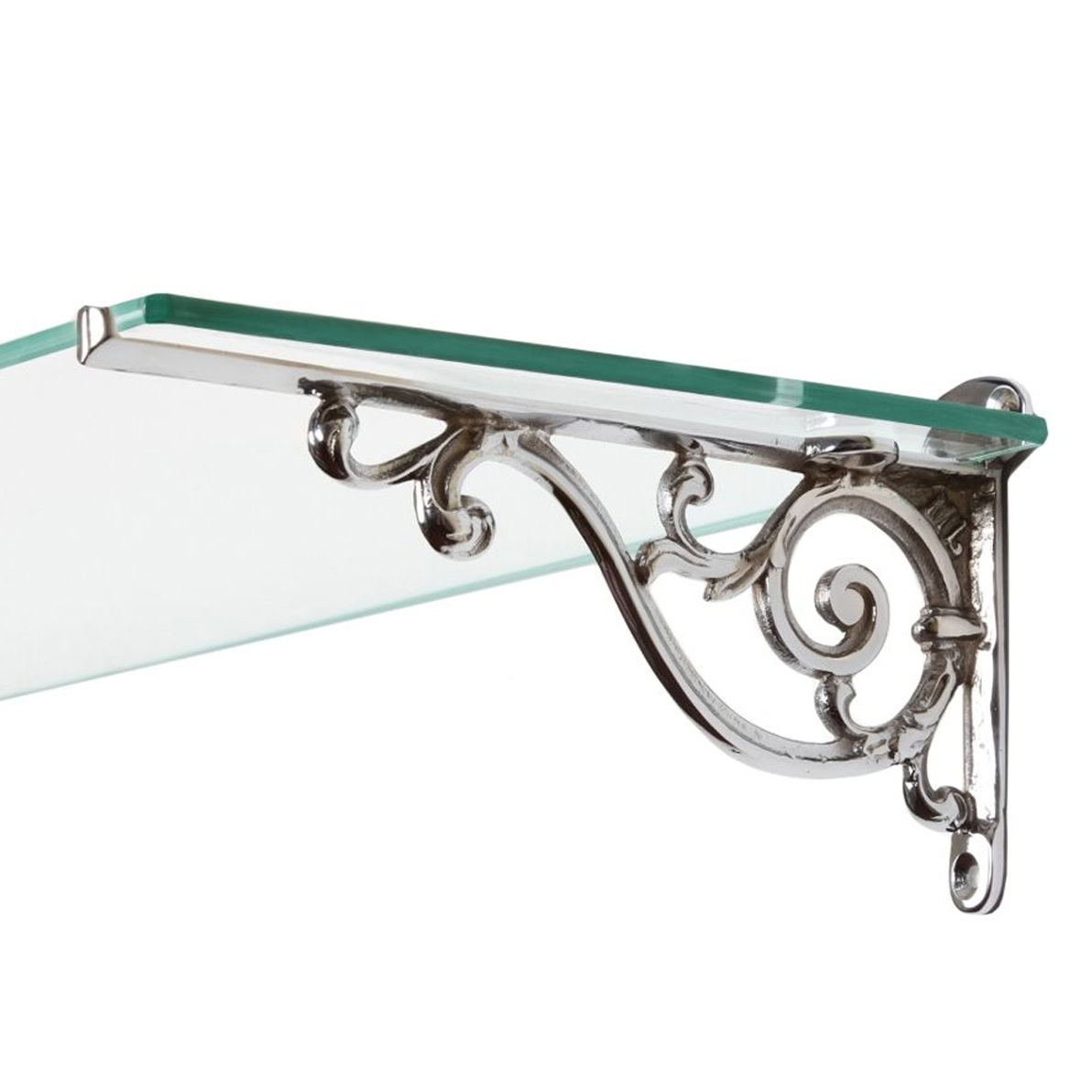 "Kelsall" Polished Brass Glass Shelf Bracket 9cm x 18cm | Black Country ...