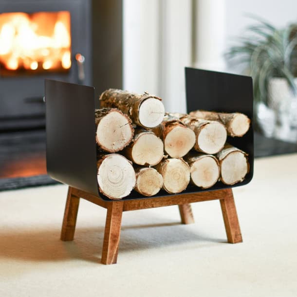 “Houghton Avenue” Antique Style Log Holder | Black Country Metalworks