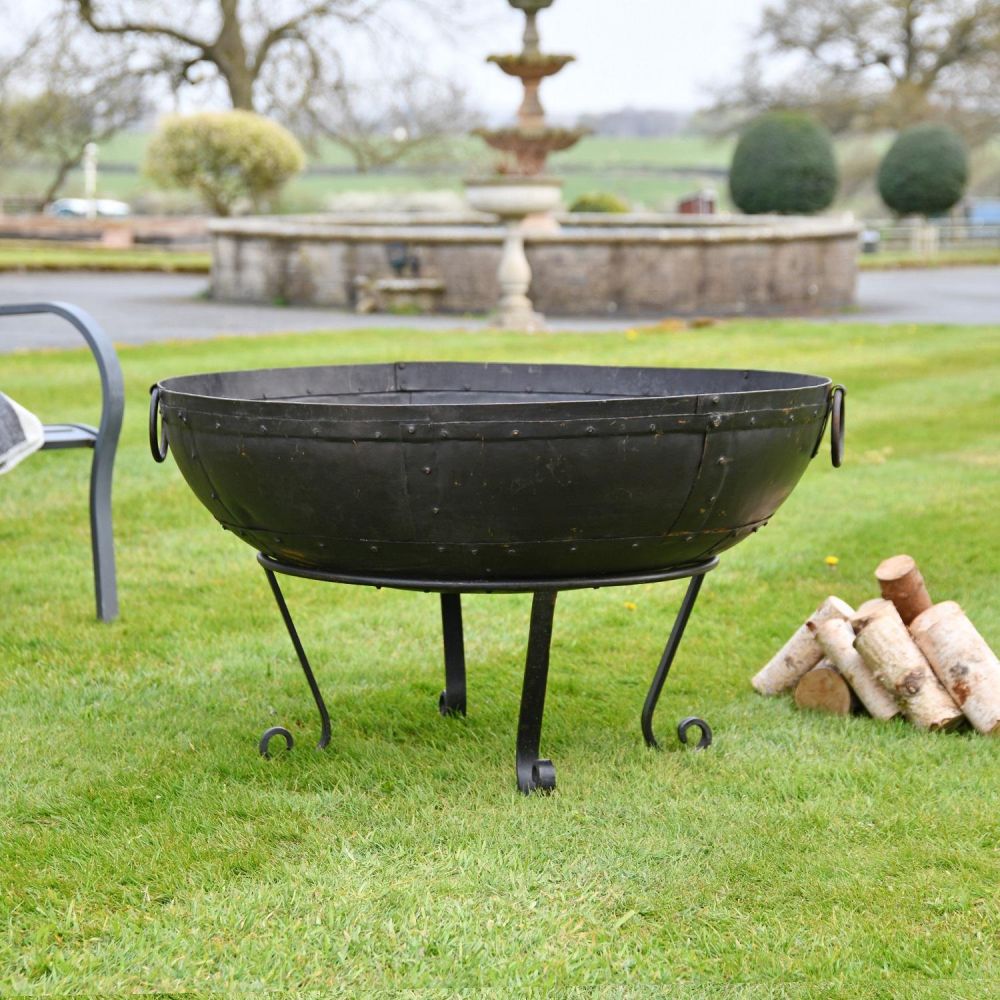 Iron Kadai Fire Bowl - 100cm | Black Country Metalworks
