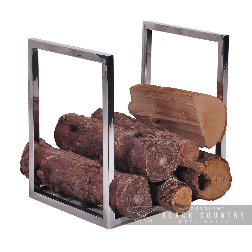 "Kresling Hall" Stainless Steel Log Store | Black Country Metalworks