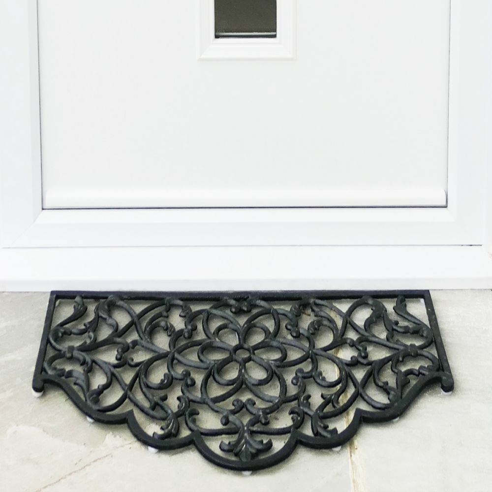 "Hammer Hill" Black Cast Iron Door Mat With Arched Edge | Black Country ...