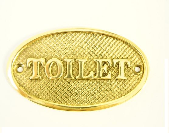 Toilet Cast Brass Sign | Black Country Metalworks