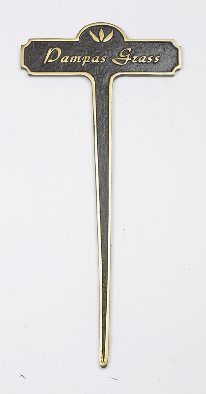 Pampas Grass Brass Garden Plant Sign | Black Country Metalworks