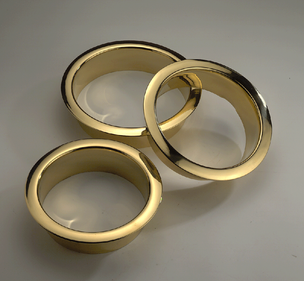 Polished Brass Porthole Liners - 395mm (15.5") | Black Country Metalworks