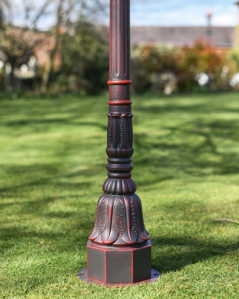 "Autumnhall" Double Headed Antique Red Traditional Lamp Post - 2.6m ...