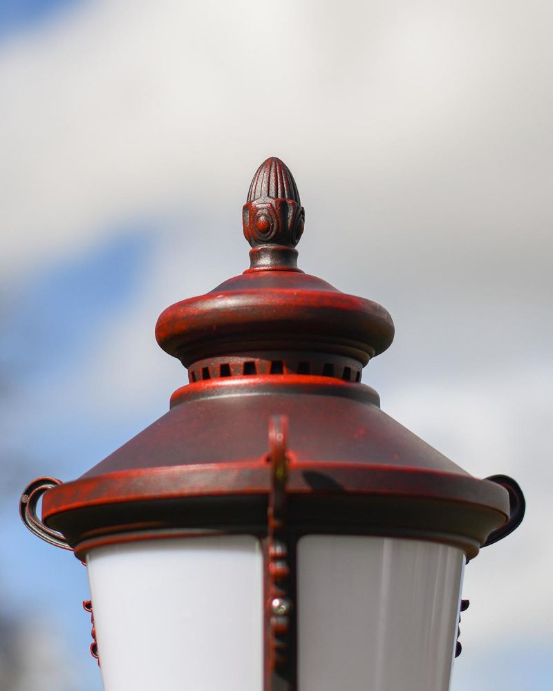 "Autumnhall" Double Headed Antique Red Traditional Lamp Post - 2.6m ...