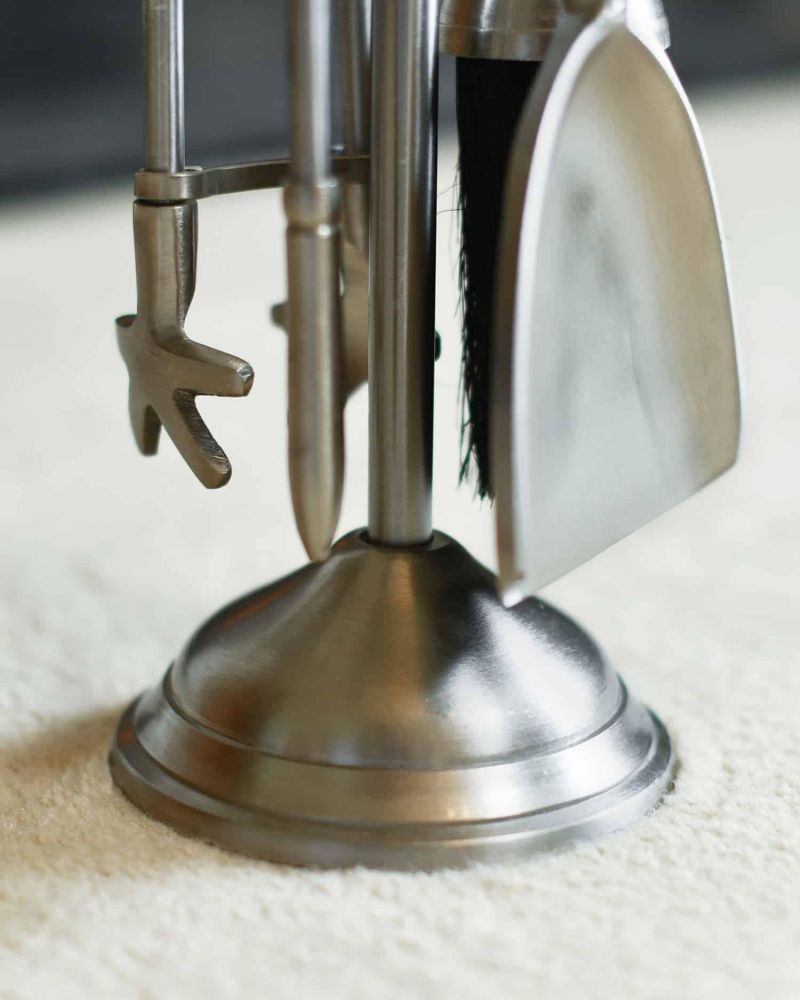 "Grecian" Pewter Fireside Companion Set 40cm | Black Country Metalworks