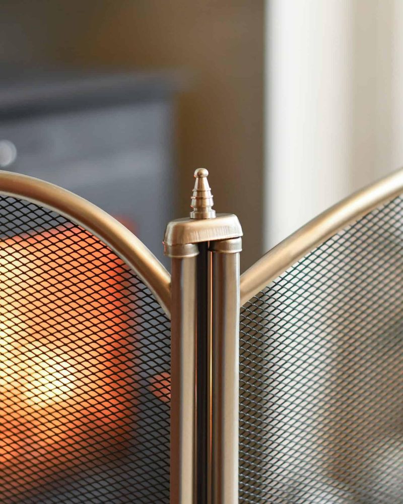 "Hanbury" Three Fold Black & Brushed Steel Fire Guard | Black Country ...