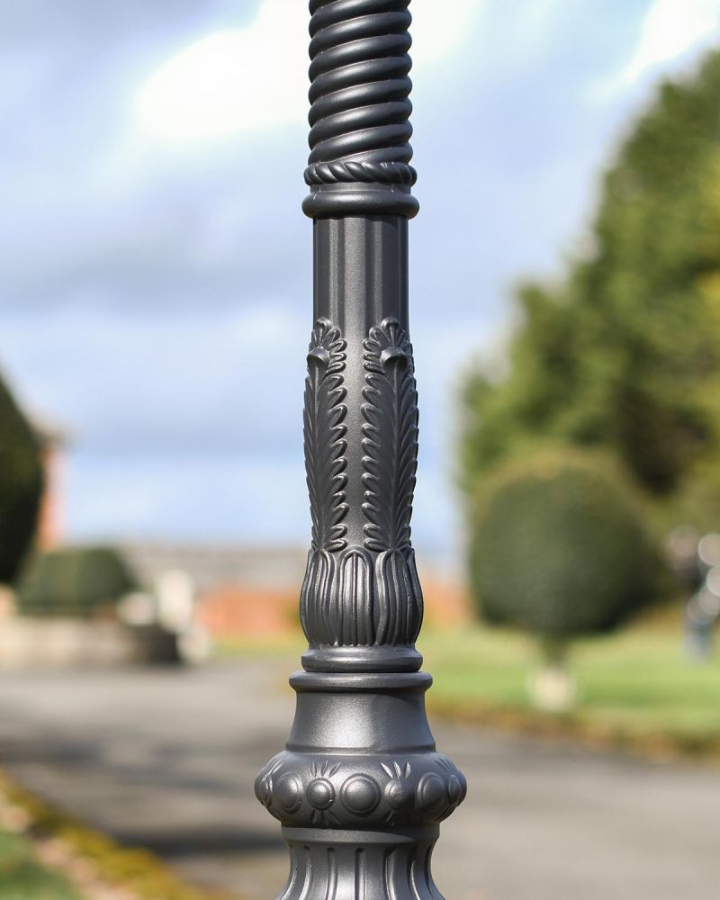 "Longthorpe" Black Traditional Lamp Post - 2.6m | Black Country Metalworks
