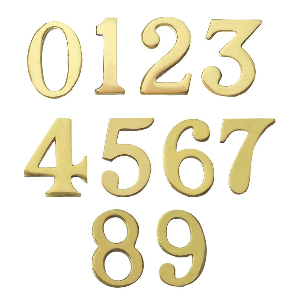 “Classic” 1.5" Polished Brass Numbers with "Fusion- Fix" Adhesive ...