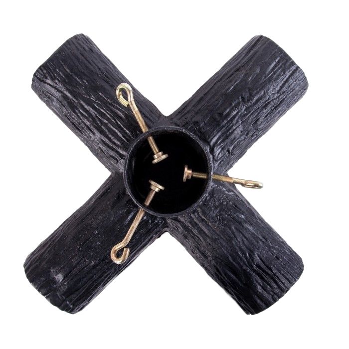 “Holly Jolly” Black Log Design Christmas Tree Stand | Black Country ...