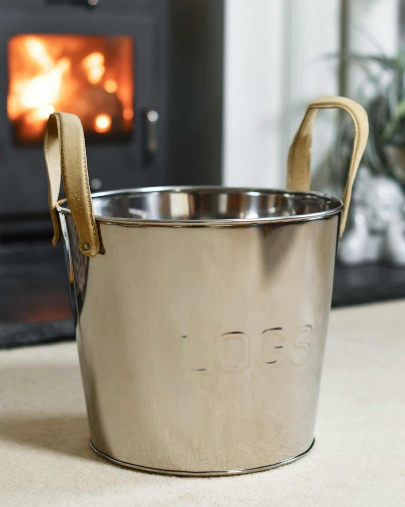 “Radcliffe Hall” Stainless Steel Log Basket | Black Country Metalworks