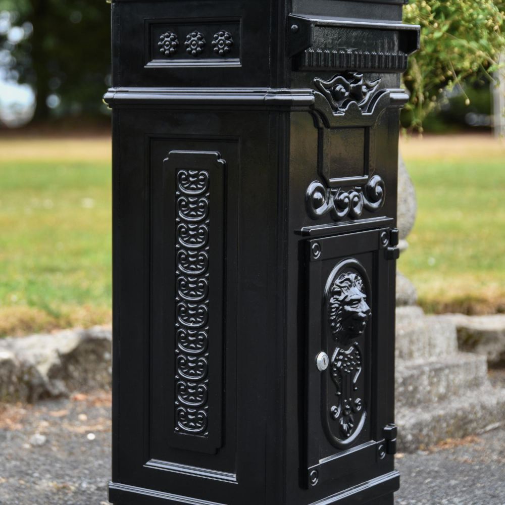 “Raventree” Black Camden Free Standing Post Box | Black Country Metalworks