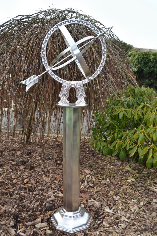 Antique Silver Armillary complete with Column | Black Country Metalworks