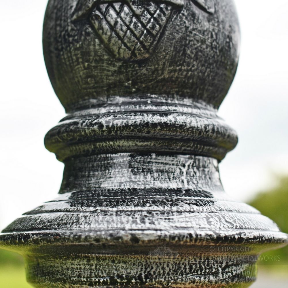 "The Grange" Antique Silver Cast Iron Ornate Lamp Post 3.1m | Black ...