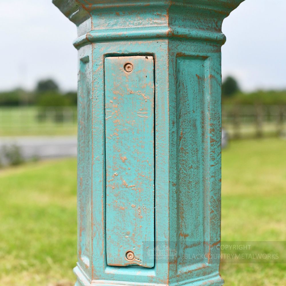 "Lady Adelaide" Antique Blue Cast Iron Ornate Swan Neck Lamp Post 2.5m ...