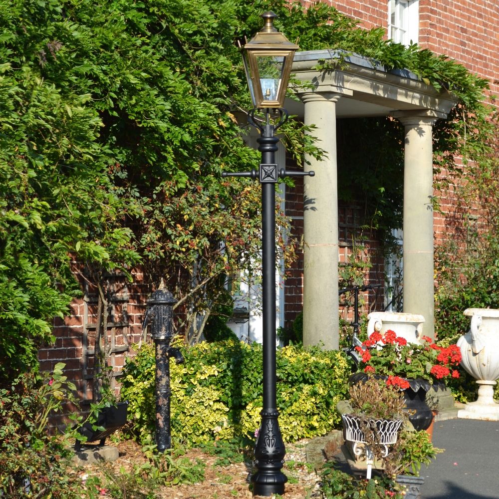 Antique Brass Dorchester Lamp Post & Lantern Set 2.7m | Black Country ...