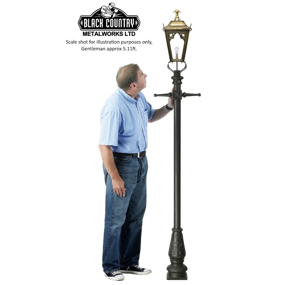 Antique Brass Gothic Lamp Post & Lantern Set 2.3m | Black Country ...