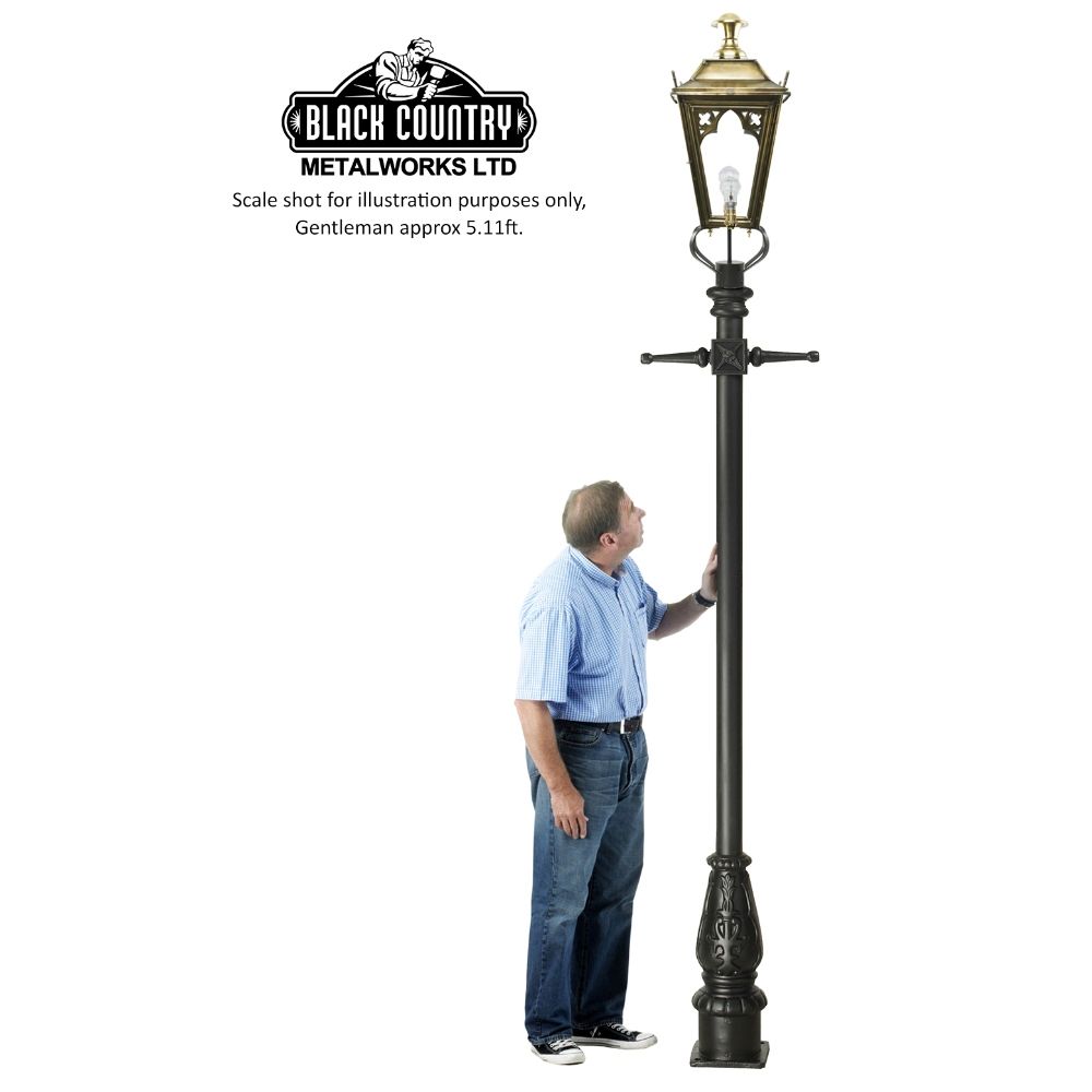 Antique Brass Gothic Lamp Post & Lantern Set 3.25m | Black Country ...