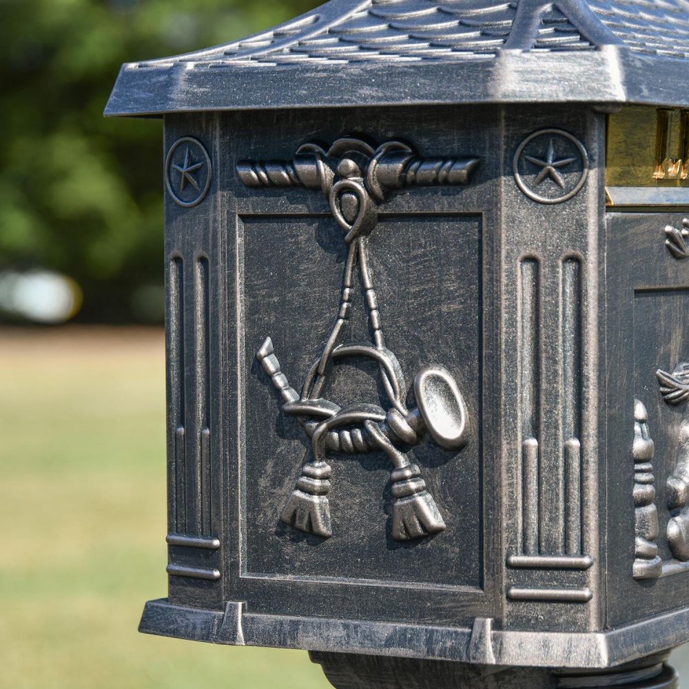 Antique Bronze Freestanding Huntingdon Post Box | Black Country Metalworks