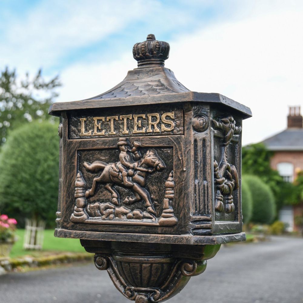 Antique Bronze "Huntingdon" Victorian Post Box with Stand | Black ...