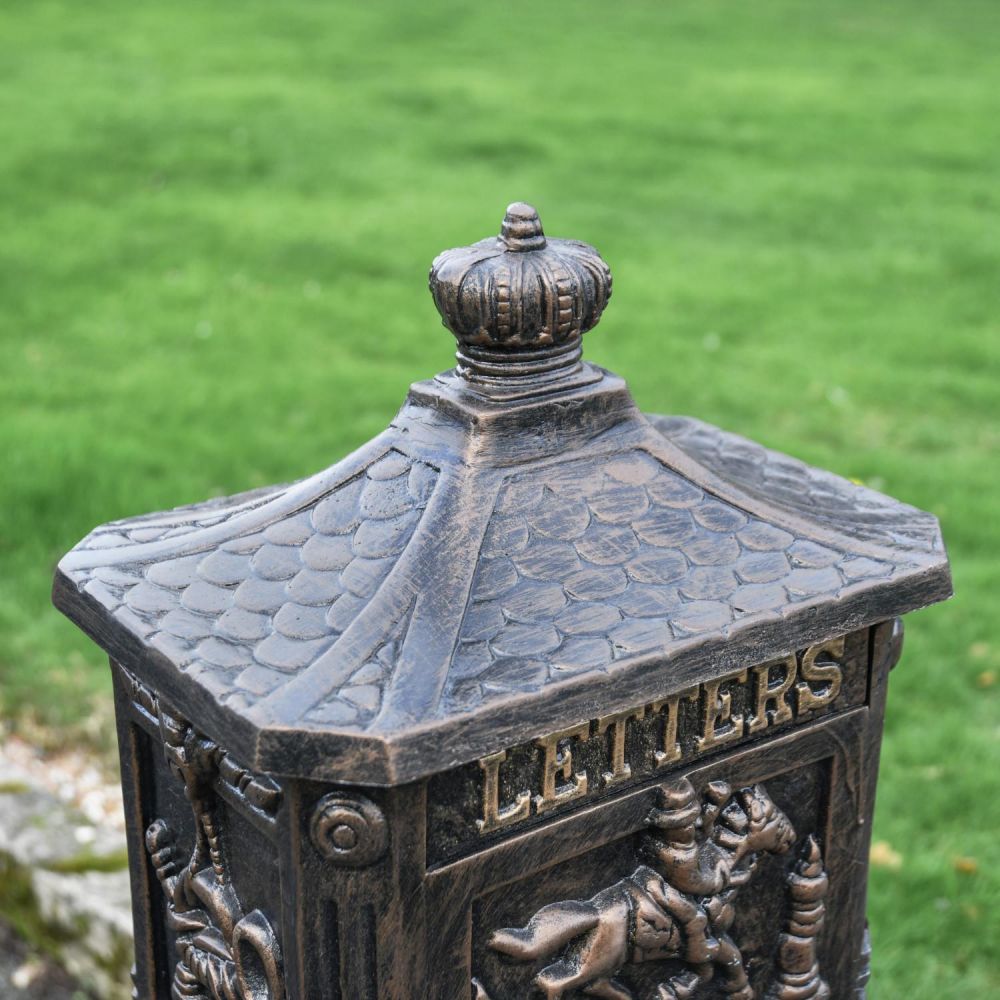 Antique Bronze "Huntingdon" Victorian Post Box with Stand | Black ...