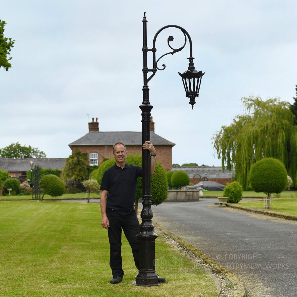 "Lord Blakemere" Antique Brown Cast Iron Ornate Swan Neck Lamp Post 2 ...