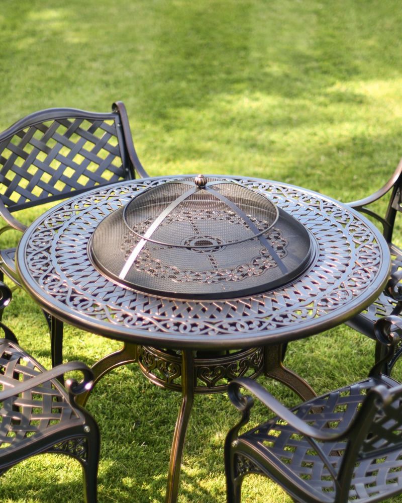 Antique Copper "Round Robin" Four Seater Table & Chair Set with BBQ ...
