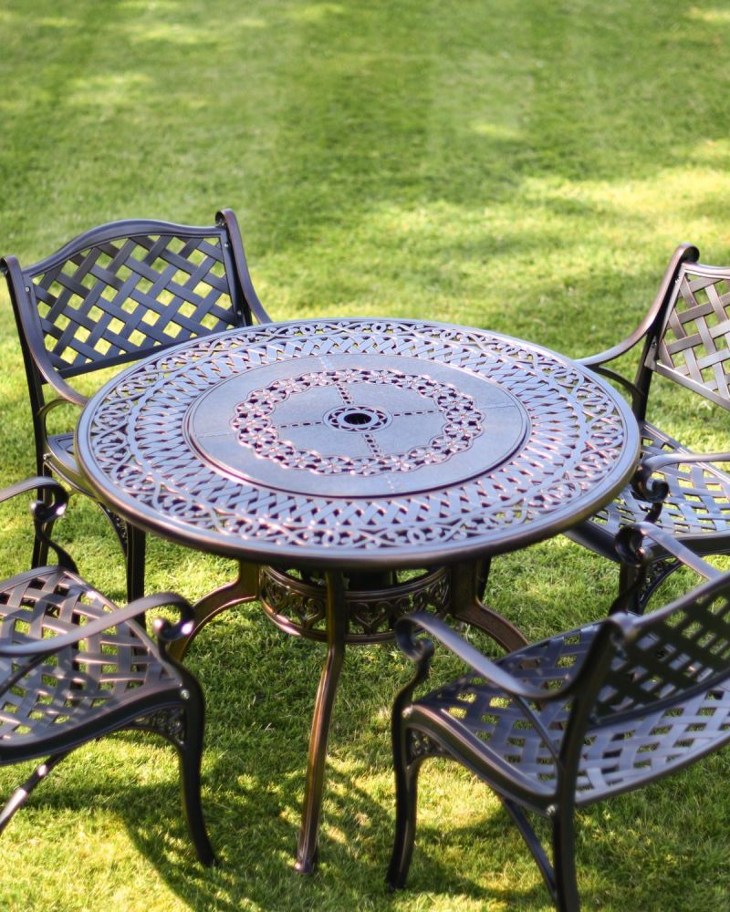 Antique Copper "Round Robin" Four Seater Table & Chair Set with BBQ ...