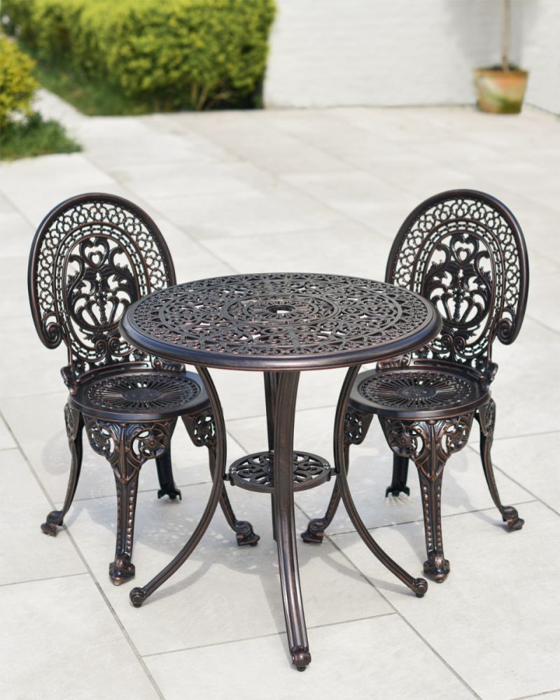 'Hamptons' Copper Two Seater Garden Table & Chair Set | Black Country ...