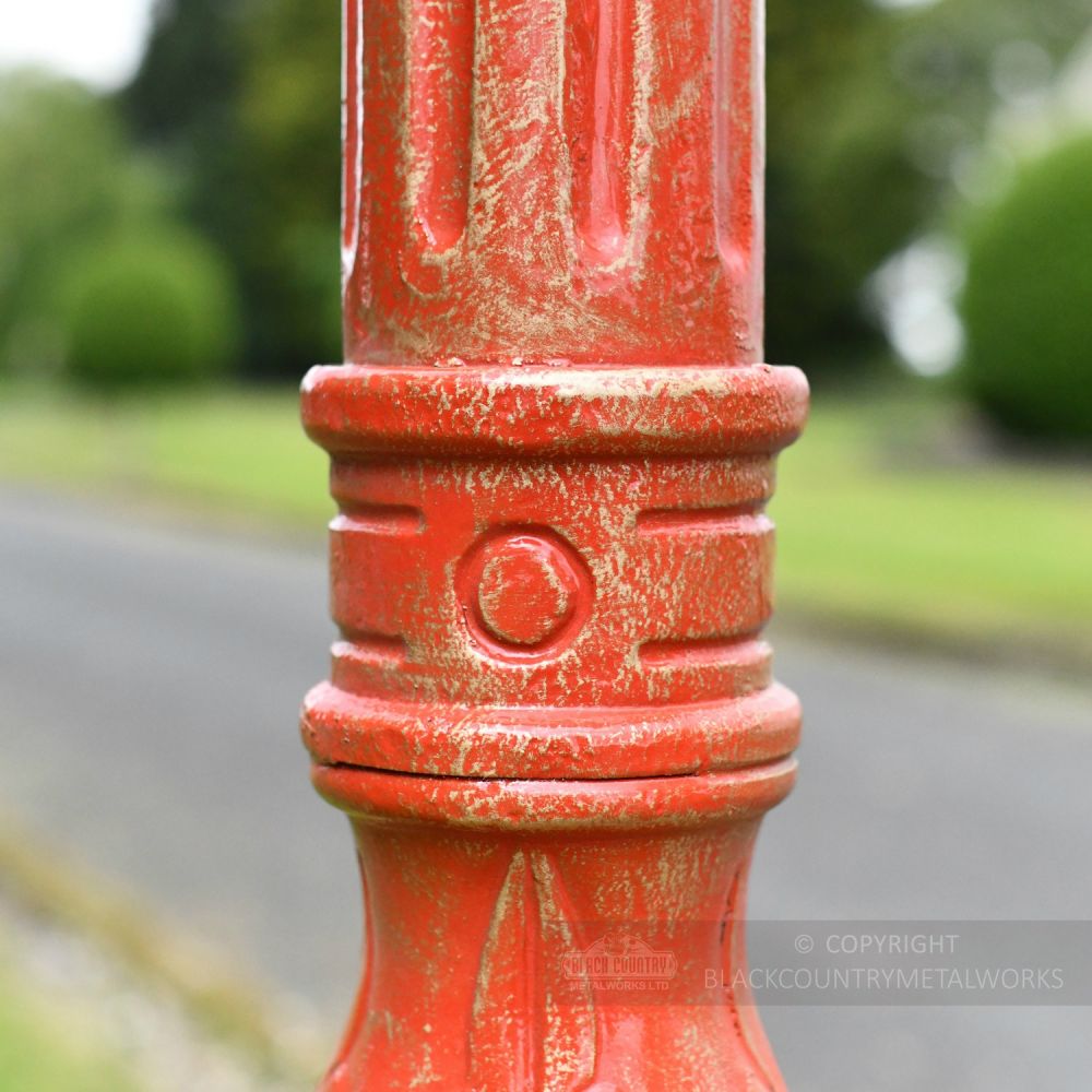 "Lady Maribelle" Antique Red Cast Iron Ornate Swan Neck Lamp Post 2.5m ...