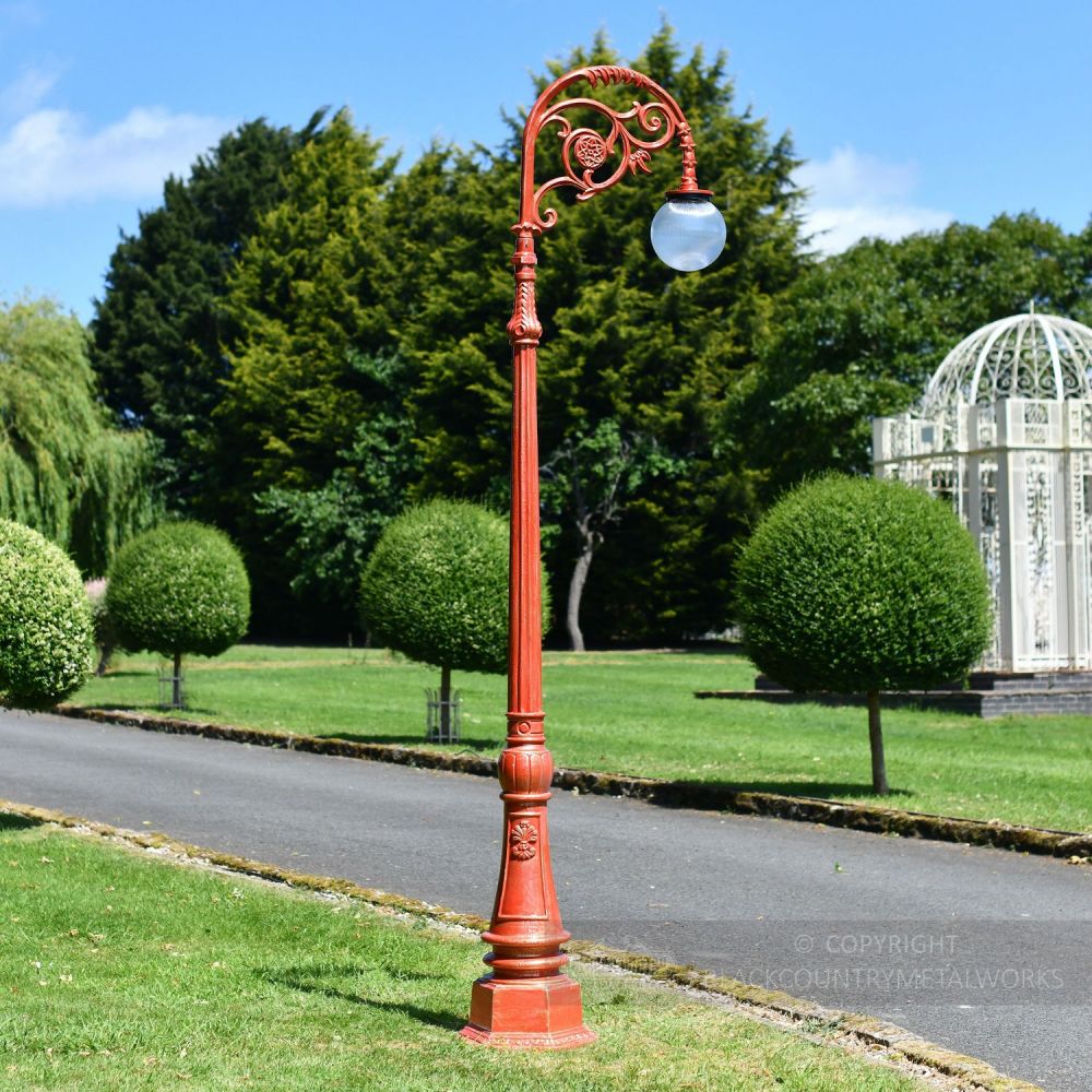 "Lady Arabella" Antique Red Ornate Cast Iron Globe Lamp Post 2.5m ...
