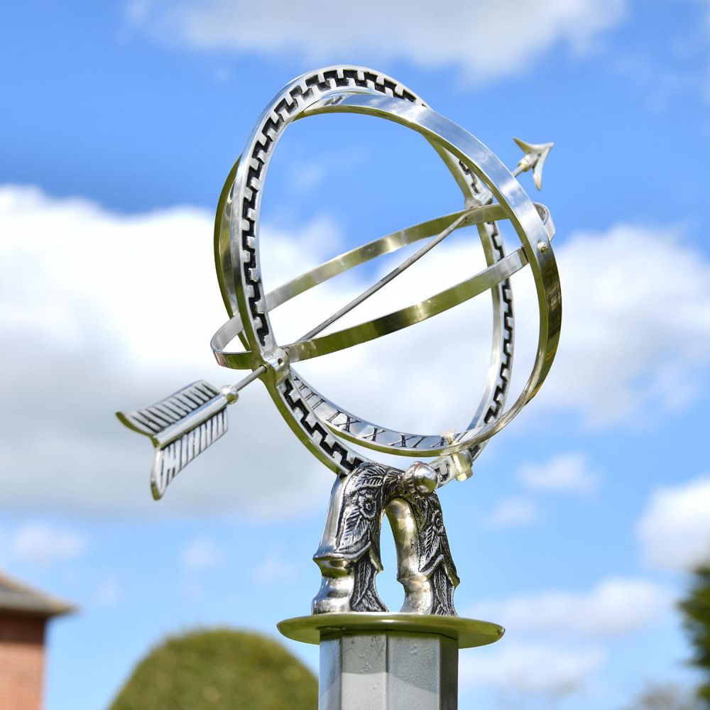 Antique Silver Armillary complete with Column | Black Country Metalworks