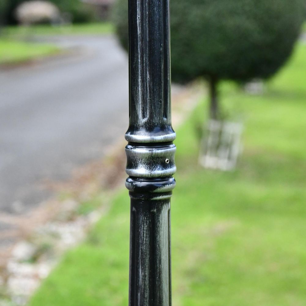 "Marsden" Antique Silver Double Head Lamp Post 2.3m | Black Country ...