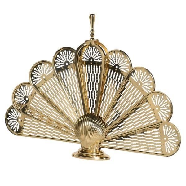 Art Deco Gold Finish Fan Fireguard | Black Country Metalworks