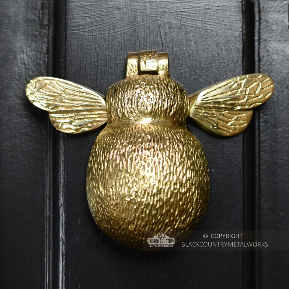 Polished Brass Bumblebee Door Knocker | Black Country Metalworks