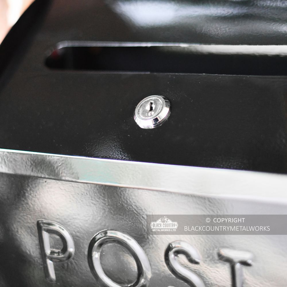 "Cityscape" Black Contemporary Post Box With Lock | Black Country ...