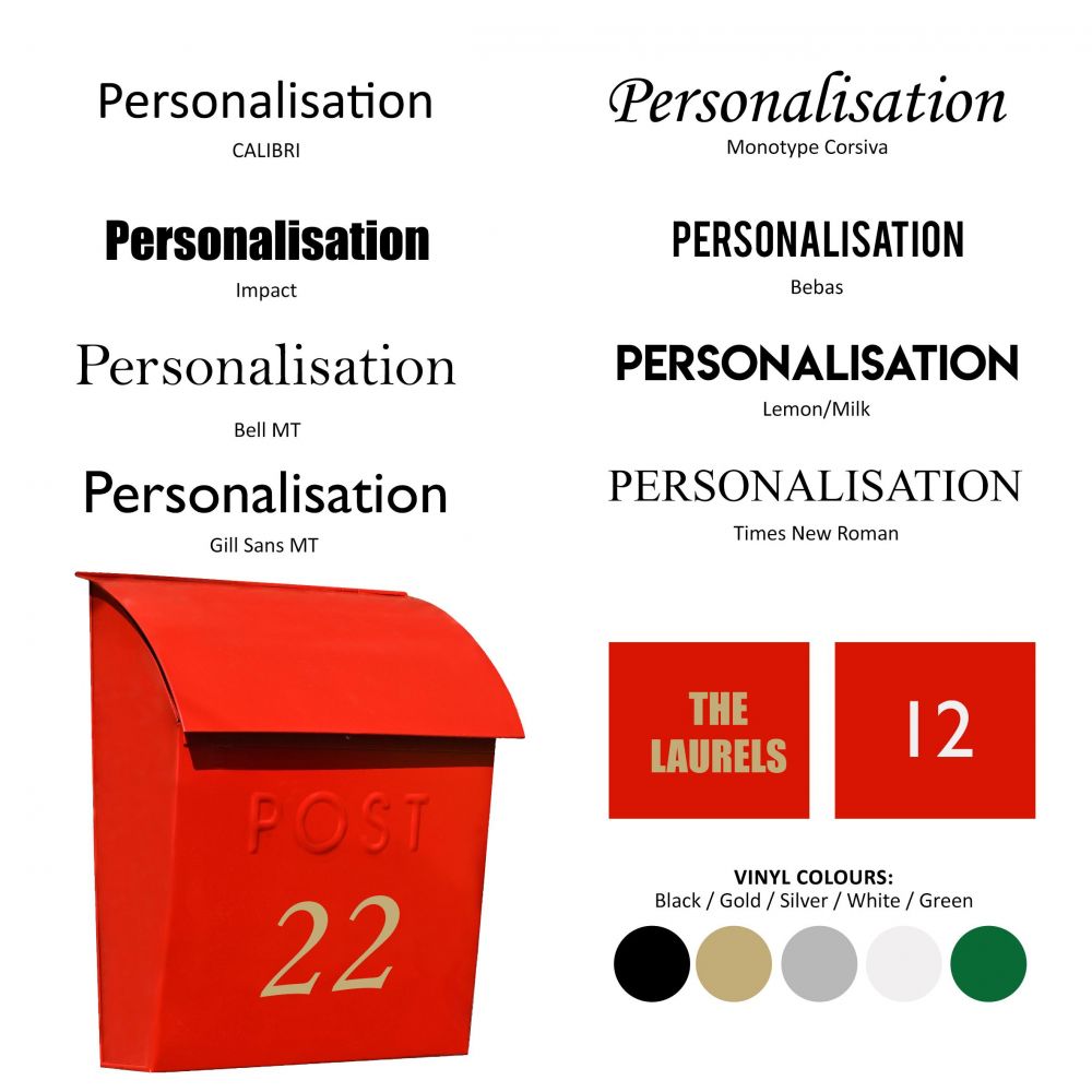 Bright Red Contemporary Post Box With Lock | Black Country Metalworks