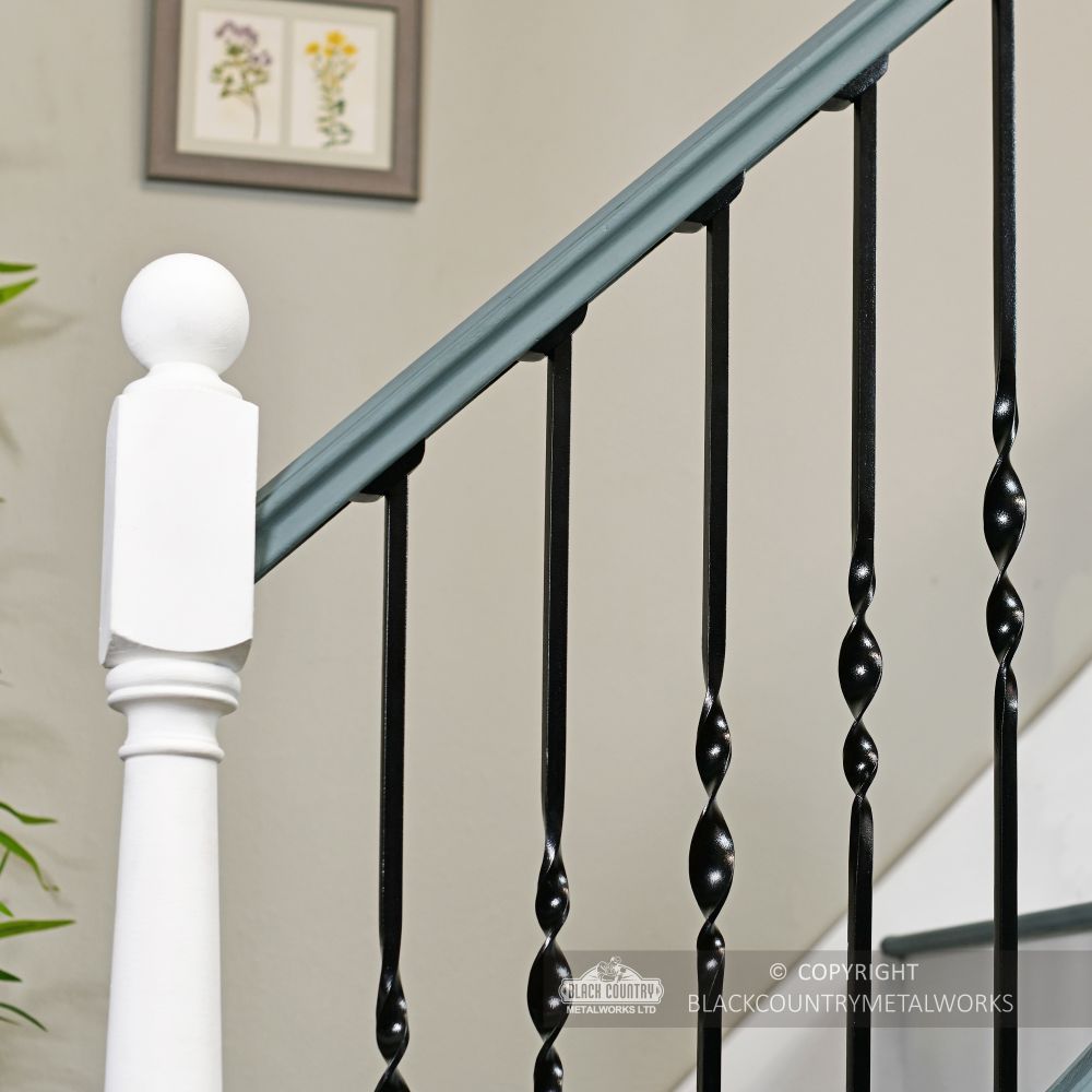 "Acadia" Single Bold Twist Stair Spindle | Black Country Metalworks
