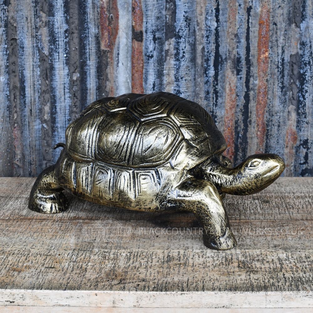Bronze Finish Metal Tortoise Sculpture | Black Country Metalworks