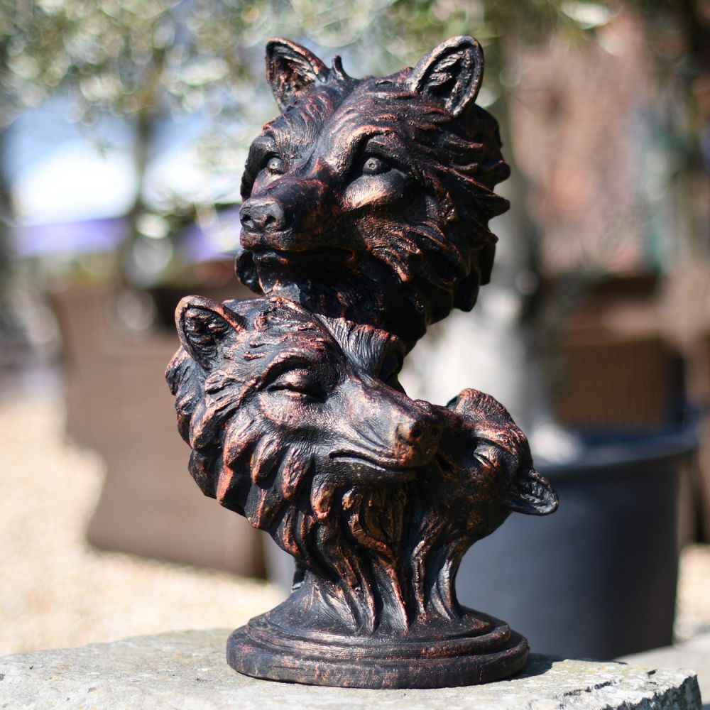 Beautiful Cast Wolf Face Ornament | Black Country Metalworks
