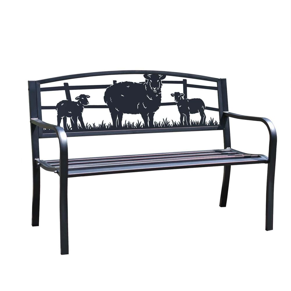 Bespoke Ewe Sheep Family Iron & Steel Black Park Bench | Black Country ...