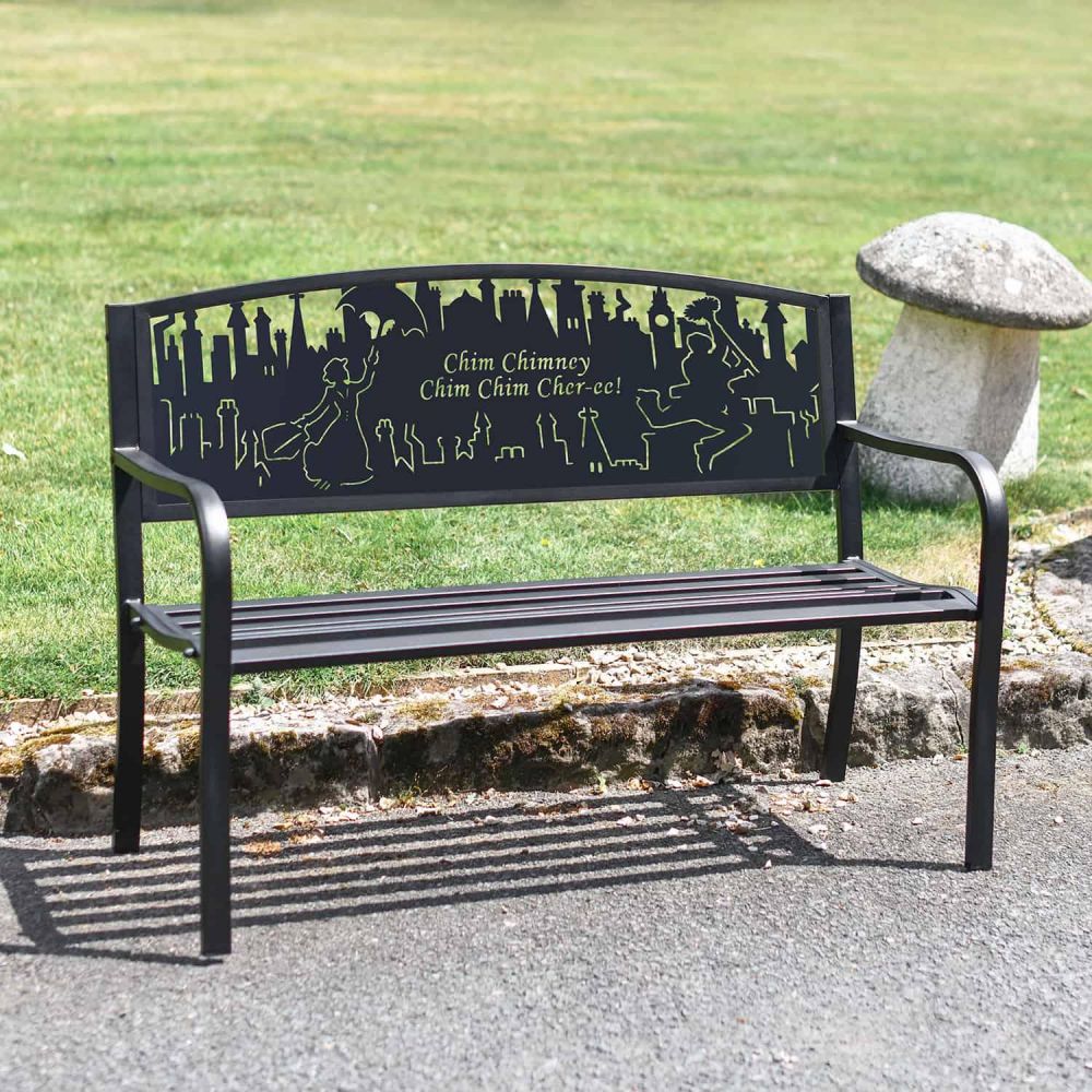Bespoke Mary Poppins Iron & Steel Park Bench in Black | Black Country ...