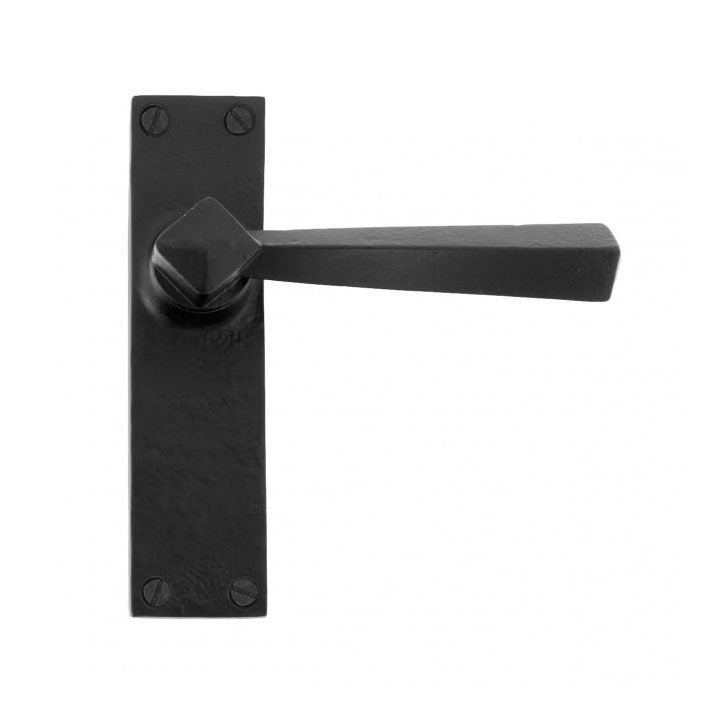 "Peregrine" Black Straight Lever Latch Set | Black Country Metalworks