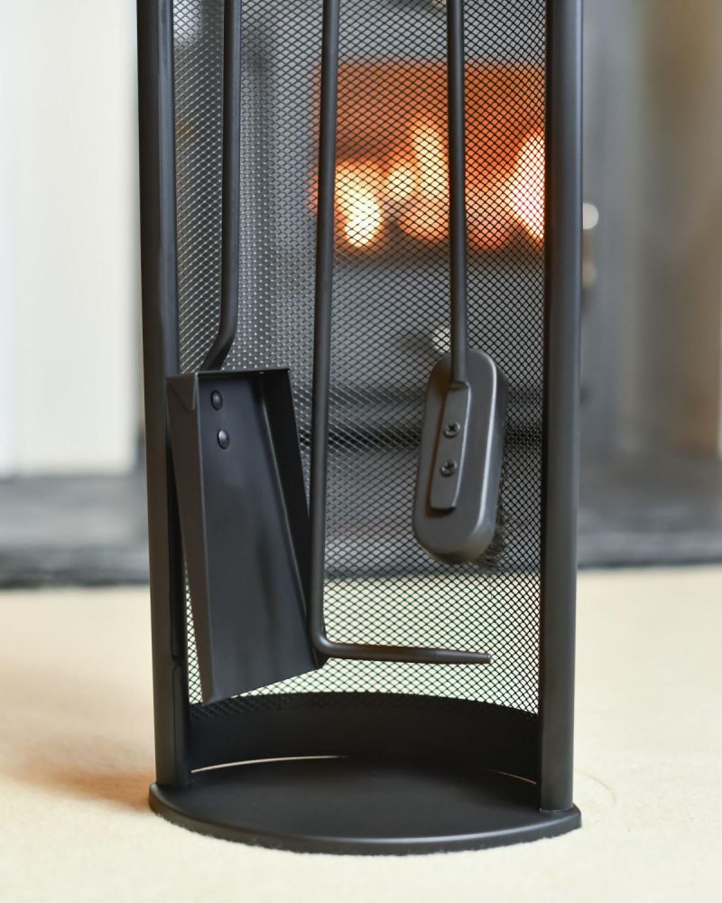 Black Contemporary Arched Three-Piece Companion Set | Black Country ...