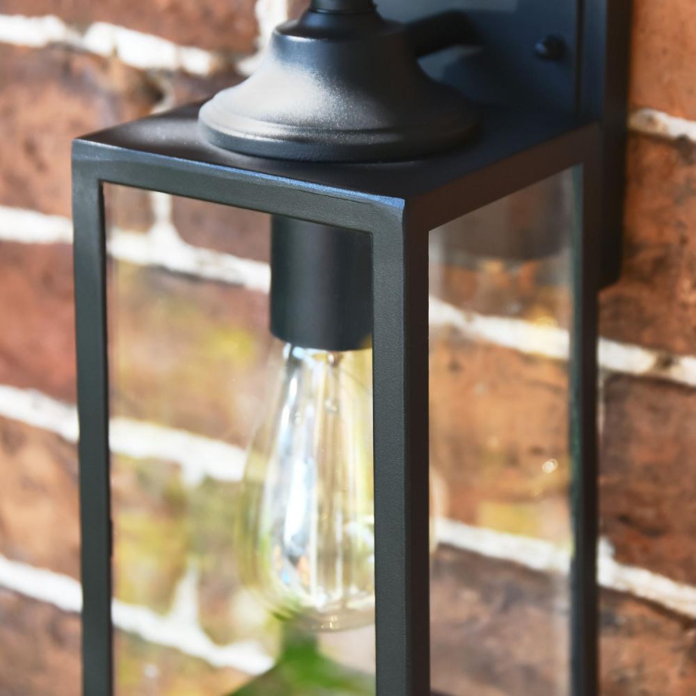 Black Contemporary "Clearscape" Outdoor Rectangular Top Fix Wall ...