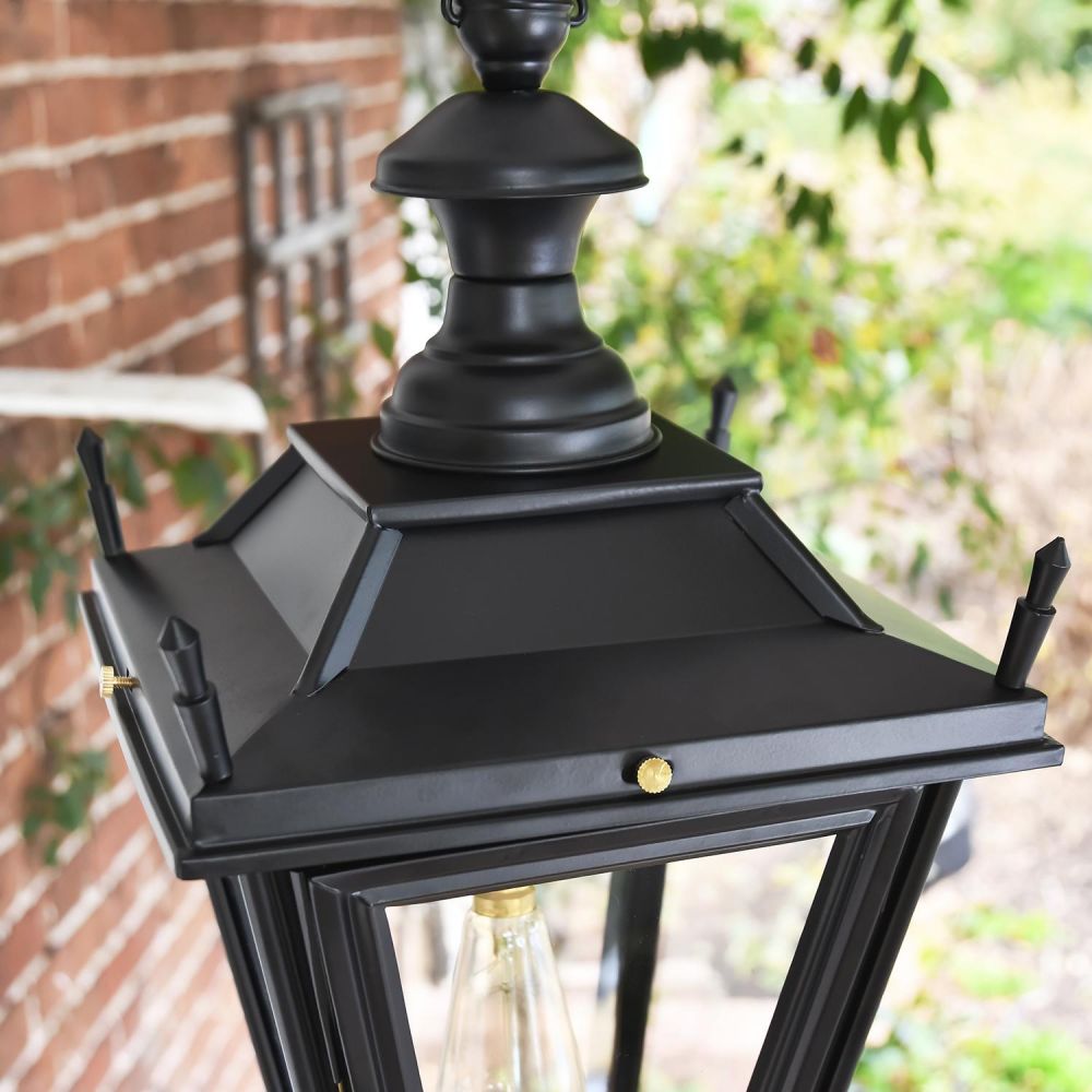 Black Dorchester hanging lantern on chain | Black Country Metalworks