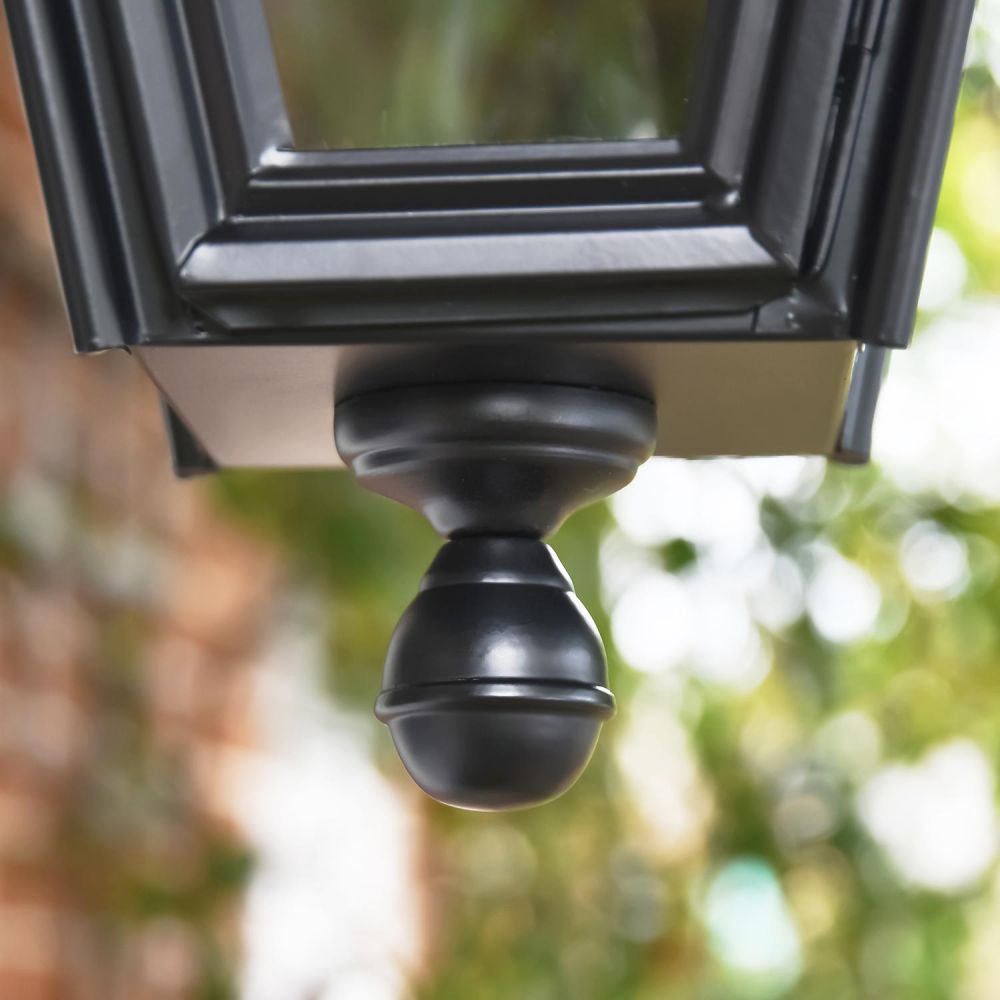 Black Dorchester hanging lantern on chain | Black Country Metalworks