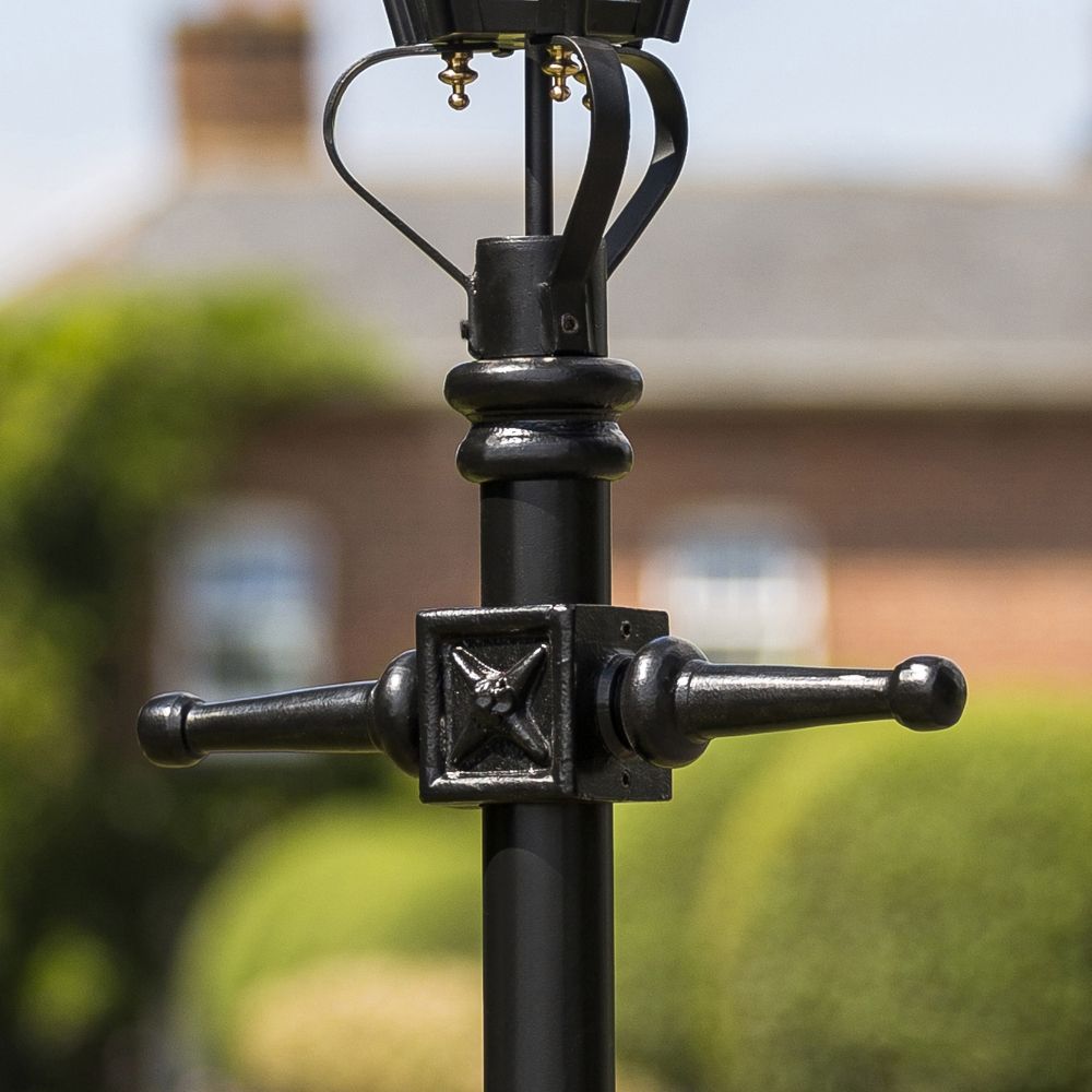 Black Concordia Hexagonal Lamp Post & Lantern Set 2.3m | Black Country ...