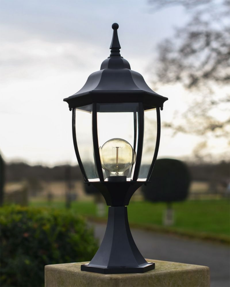 Pillar Lights Pedestal Lanterns For Entrances Driveways Gates Black Country Metalworks